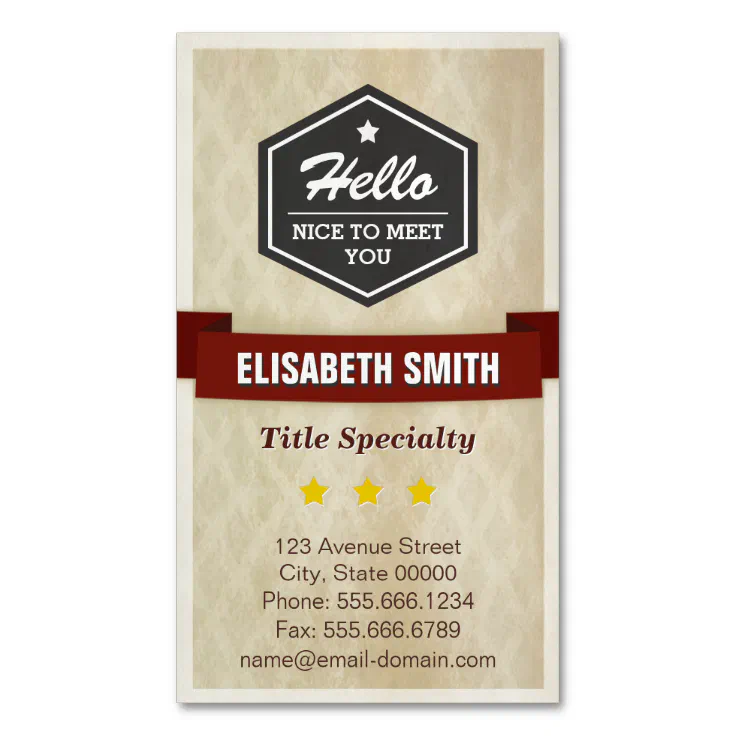 Say Hello to Your Clients - Retro Grunge Style Business Card Magnet ...