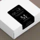 Say Hello To Your Order Monogram Black Packaging Label | Zazzle
