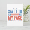 Say iy To my Face Kamala Harris Election Thank You Card | Zazzle