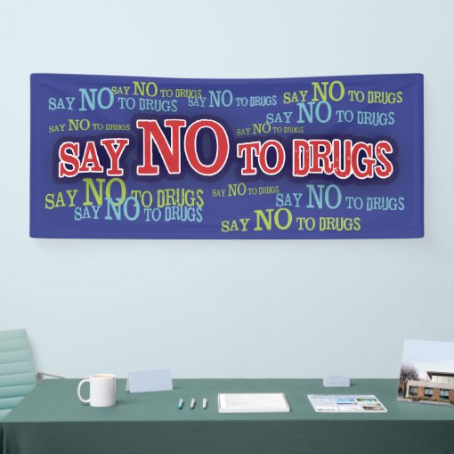 Say No To Drugs Red Ribbon Week School Banner | Zazzle