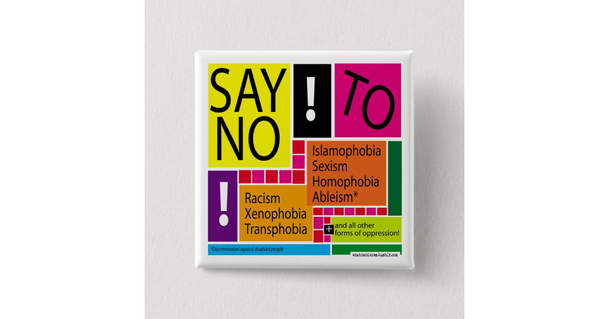 Say No To Oppression! #Resist Button | Zazzle