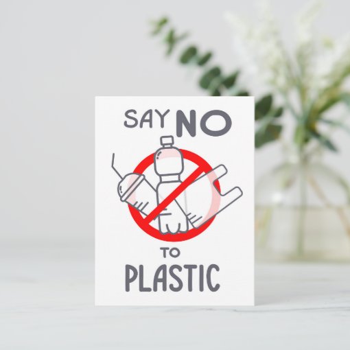 Say No To Plastic Postcard | Zazzle