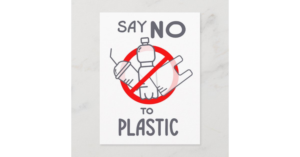 Say No To Plastic Postcard | Zazzle