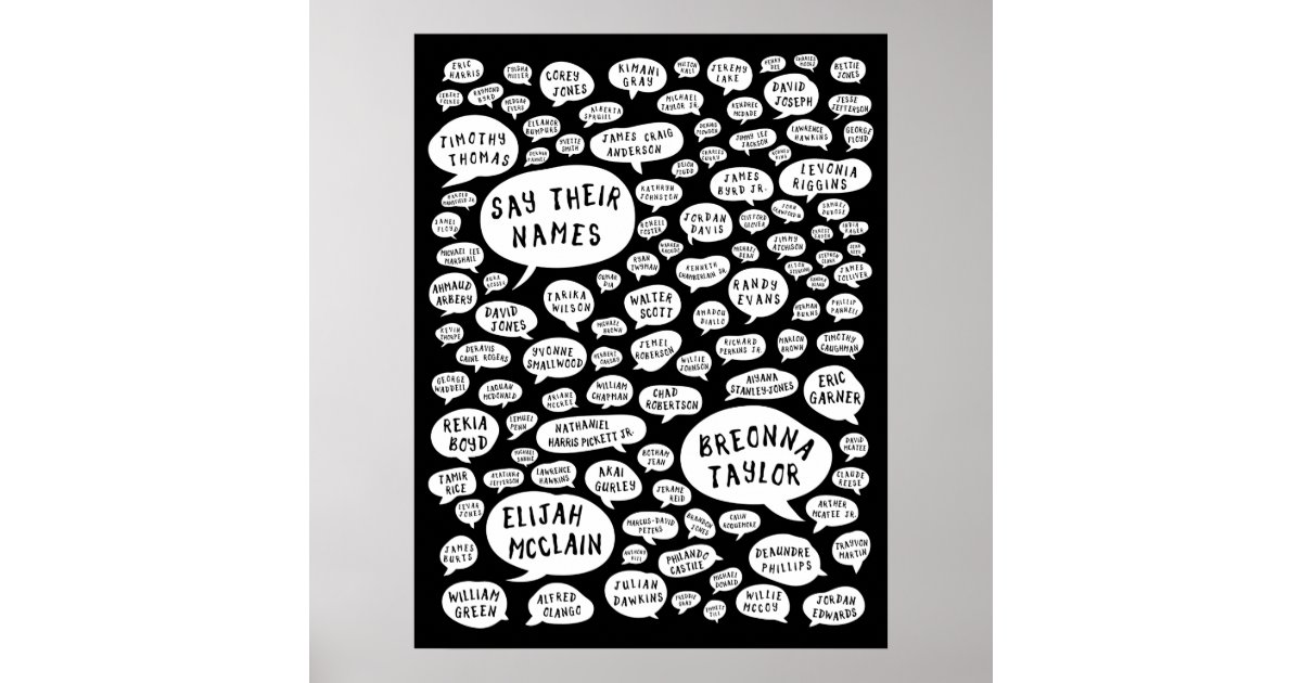say their names poster | Zazzle