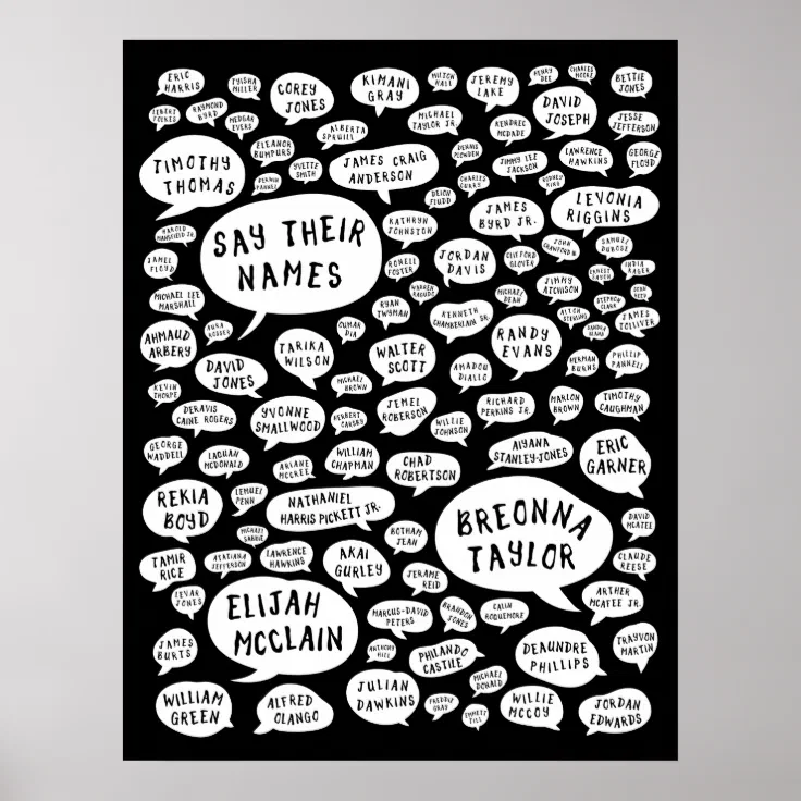 say their names poster | Zazzle