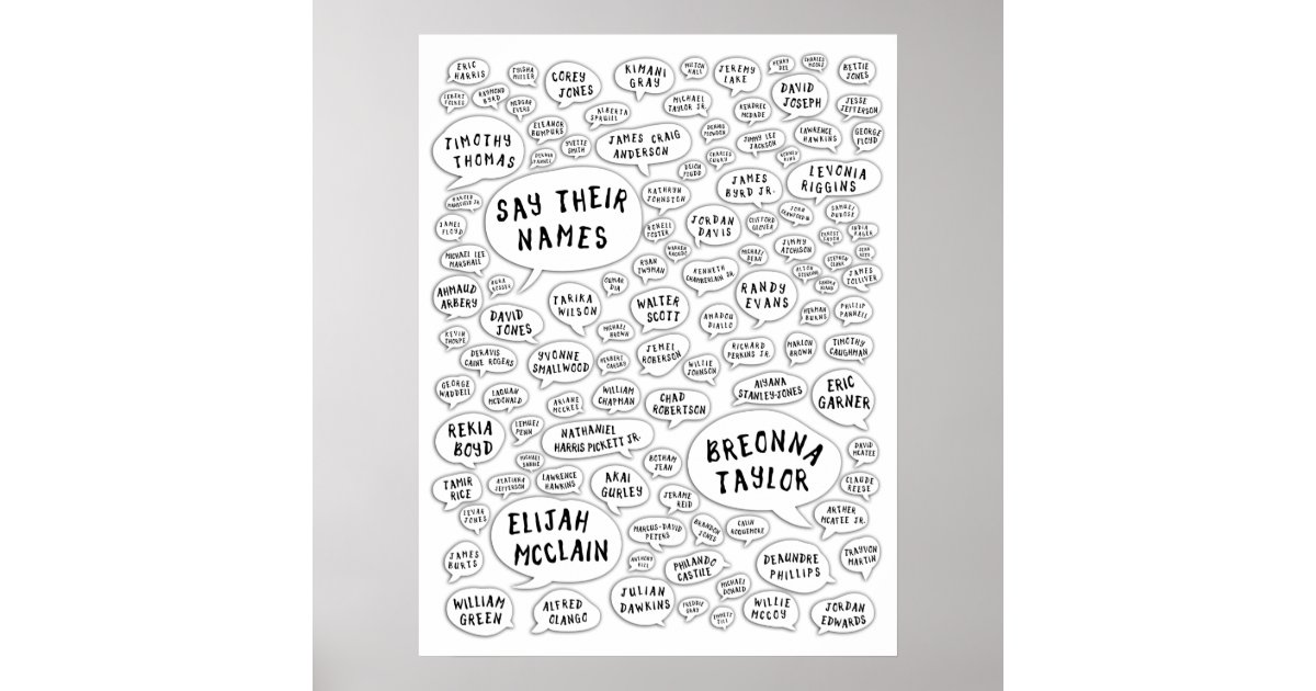 say their names poster | Zazzle