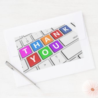***SAYING THANK YOU**** COMPUTER STYLE STICKER | Zazzle