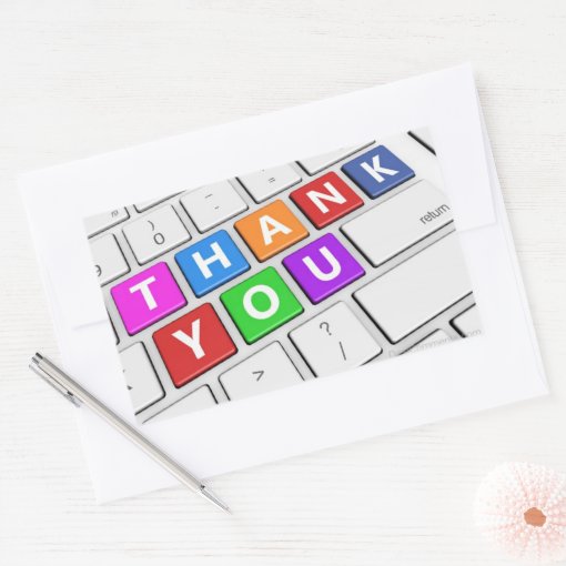 ***SAYING THANK YOU**** COMPUTER STYLE STICKER | Zazzle