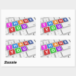 ***SAYING THANK YOU**** COMPUTER STYLE STICKER | Zazzle