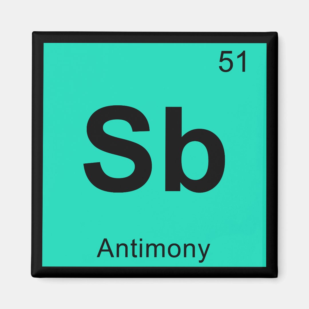 Sb - Antimony Chemistry Periodic Table Symbol Magnet | Zazzle