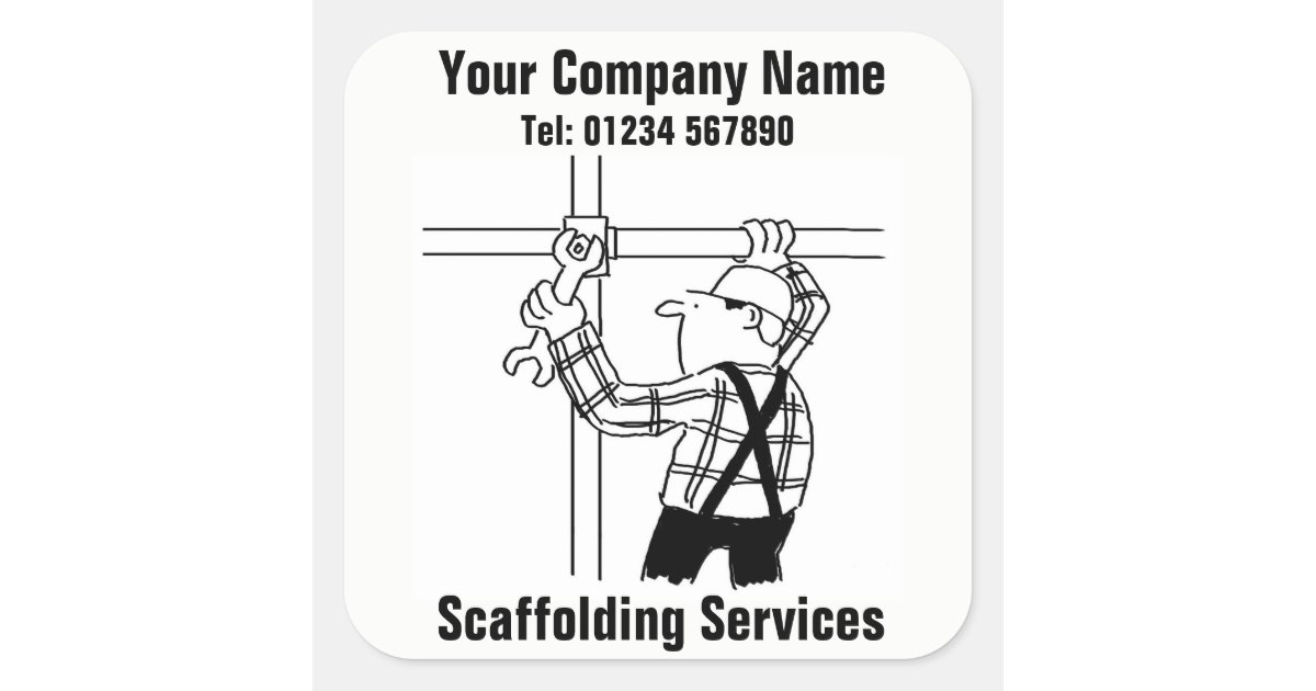 Scaffolder offering Scaffolding Services Square Sticker | Zazzle