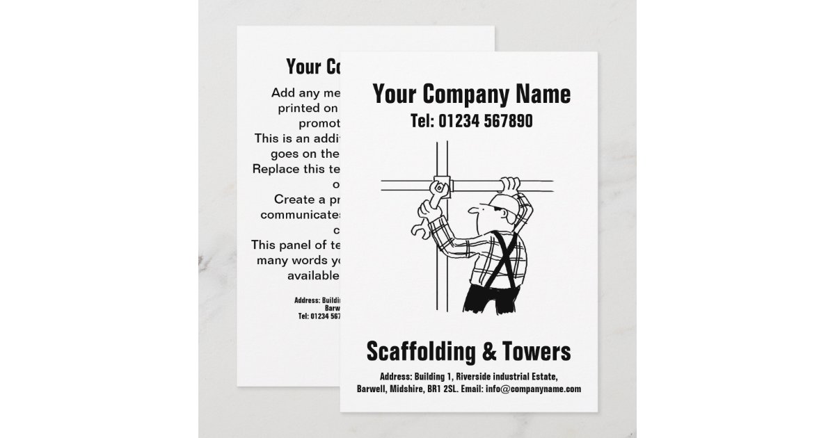 Scaffolding Cartoon Design Card | Zazzle