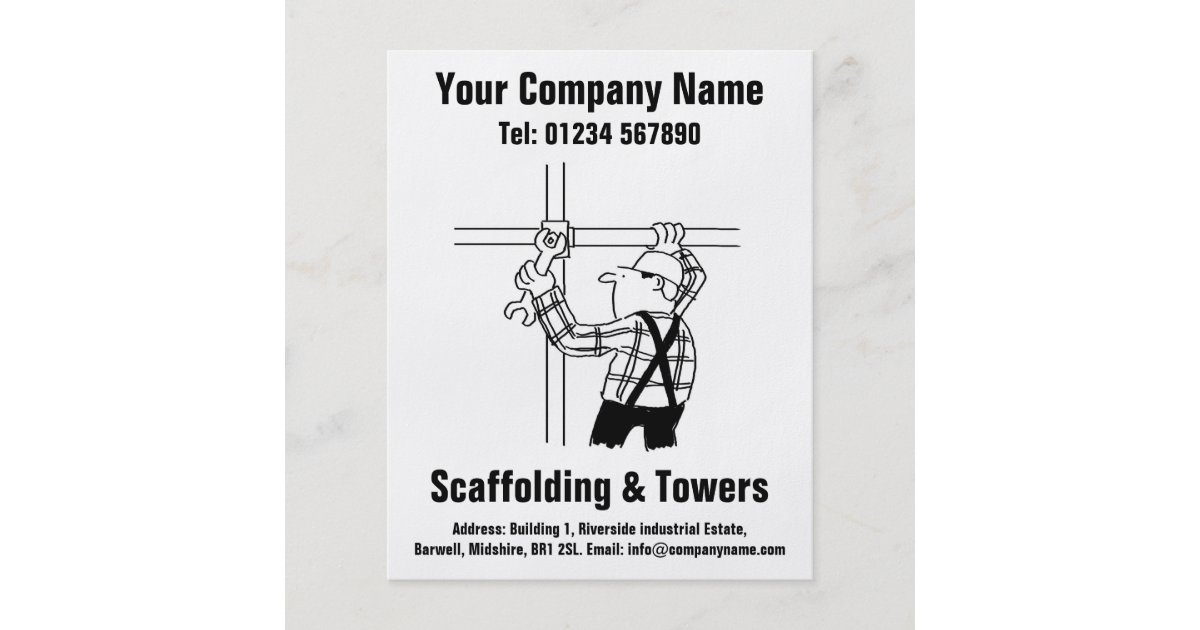 Scaffolding Cartoon Design Flyer | Zazzle