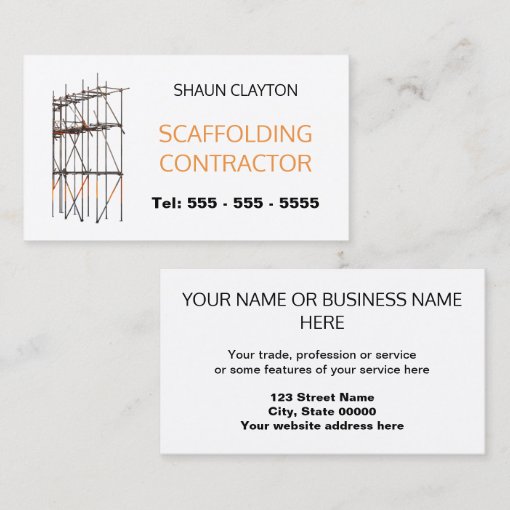 Scaffolding Contractor Business Card | Zazzle