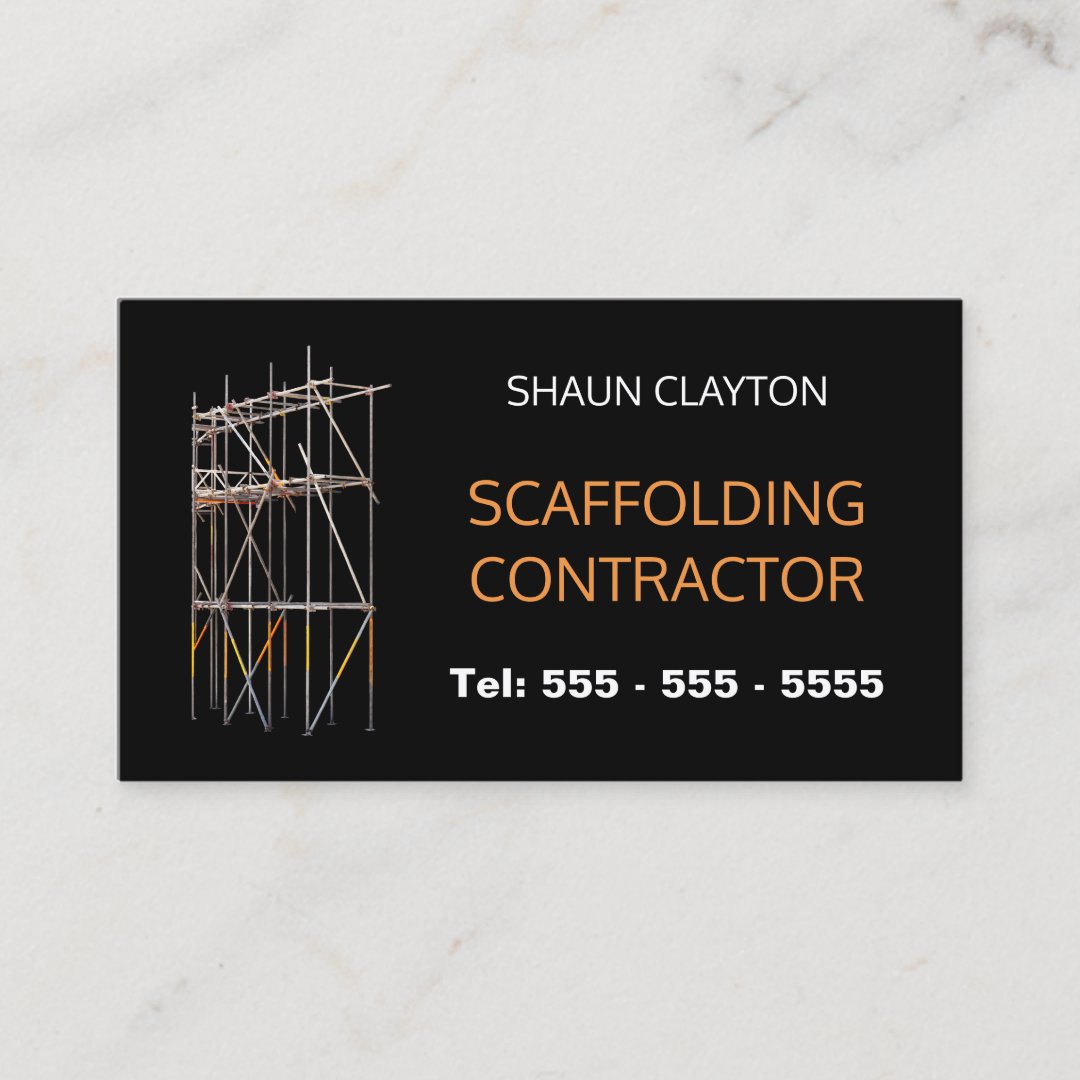 Scaffolding on black Business Card | Zazzle