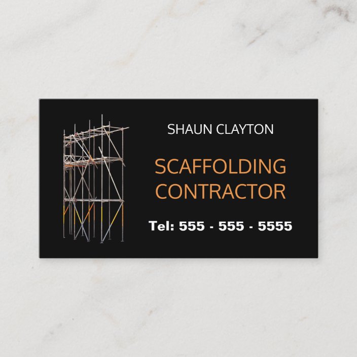 Scaffolding on black Business Card | Zazzle.com