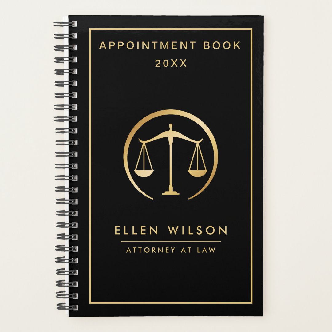 Scale Of Justice Attorney At Law Appointment Book Planner | Zazzle
