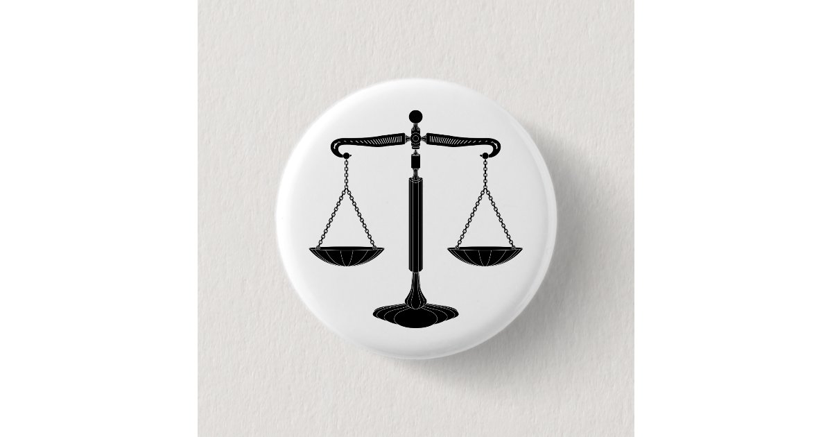 Scales of Justice | Classy Button | Zazzle