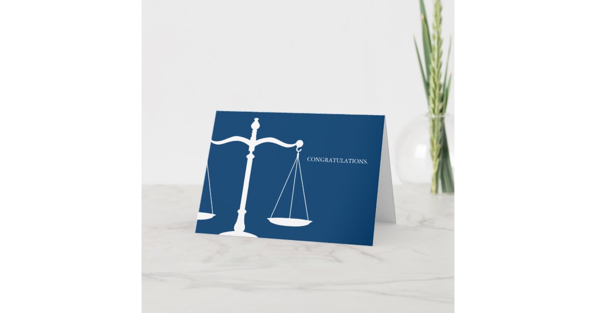 Scales of Justice Custom Congratulations Card | Zazzle