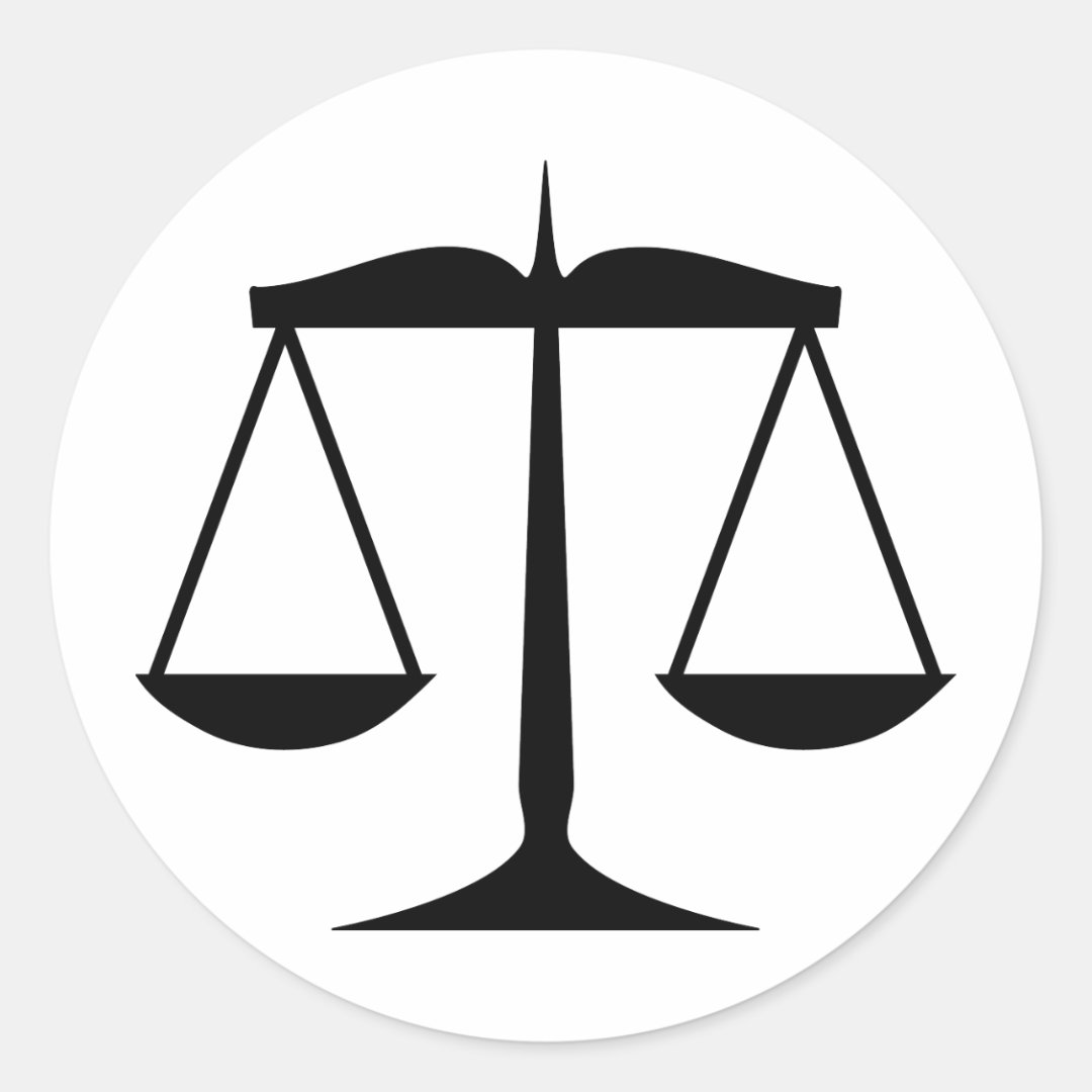 Scales of Justice (Law) Classic Round Sticker | Zazzle