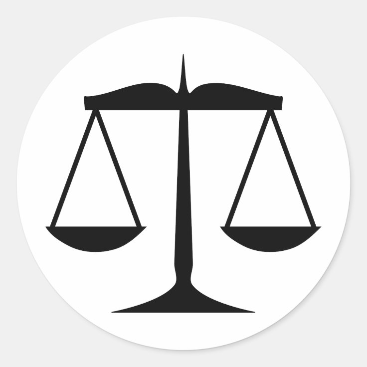 Scales of Justice (Law) Classic Round Sticker | Zazzle