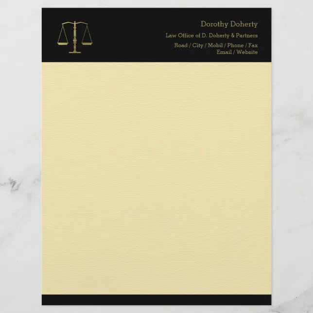 Scales of Justice LAW OFFICE Letterhead | Zazzle