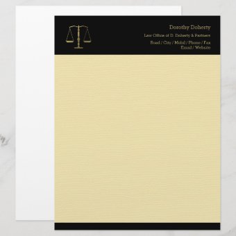 Scales of Justice LAW OFFICE Letterhead | Zazzle
