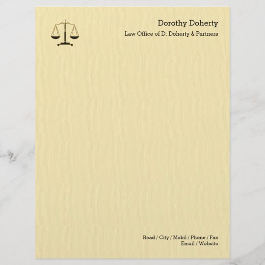 Scales of Justice LAW OFFICE Letterhead | Zazzle.com
