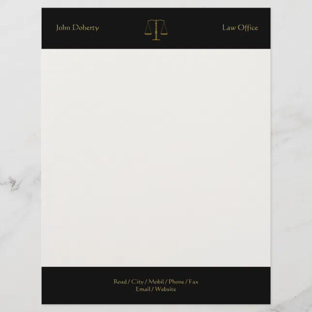 Scales of Justice LAW OFFICE Letterhead | Zazzle