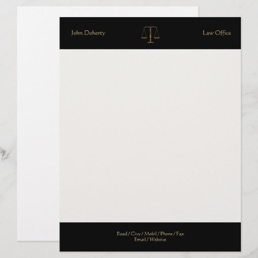 Scales of Justice LAW OFFICE Letterhead | Zazzle