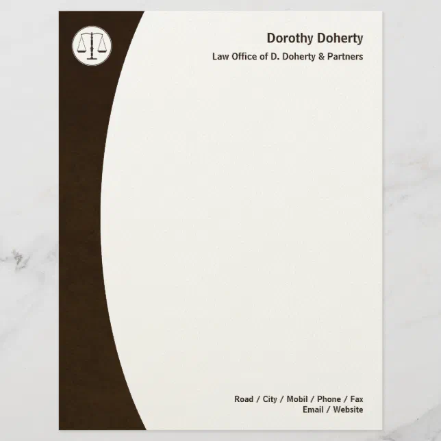 Scales of Justice LAW OFFICE Letterhead | Zazzle