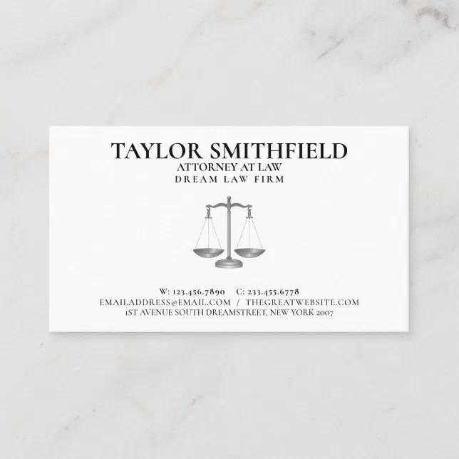 Scales of Justice Lawyer Attorney Judge Business Card | Zazzle
