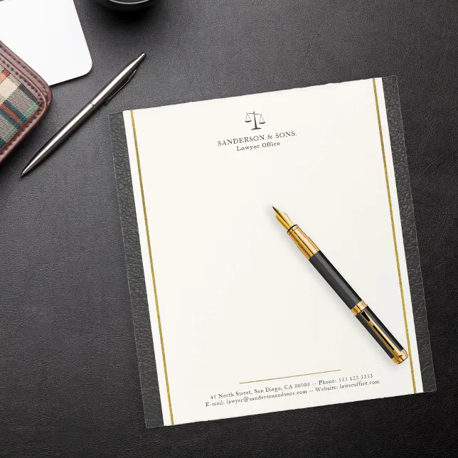 Scales of justice lawyer office professional notepad | Zazzle