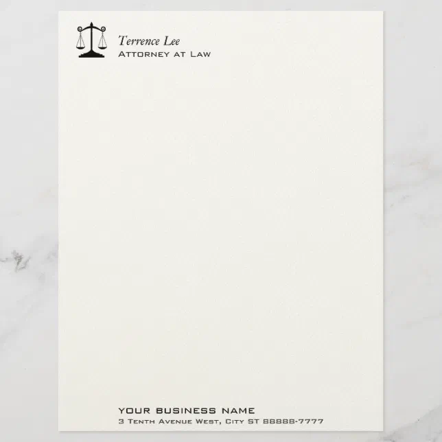Scales of Justice Letterhead | Zazzle