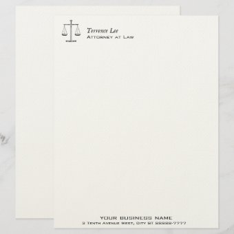 Scales of Justice Letterhead | Zazzle
