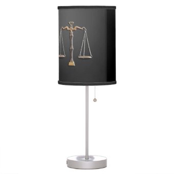 Scales of Justice on Ebony Table Lamp | Zazzle