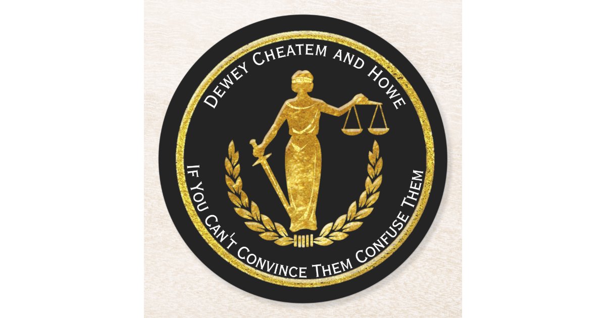 Scales of Justice Personalize Round Paper Coaster | Zazzle