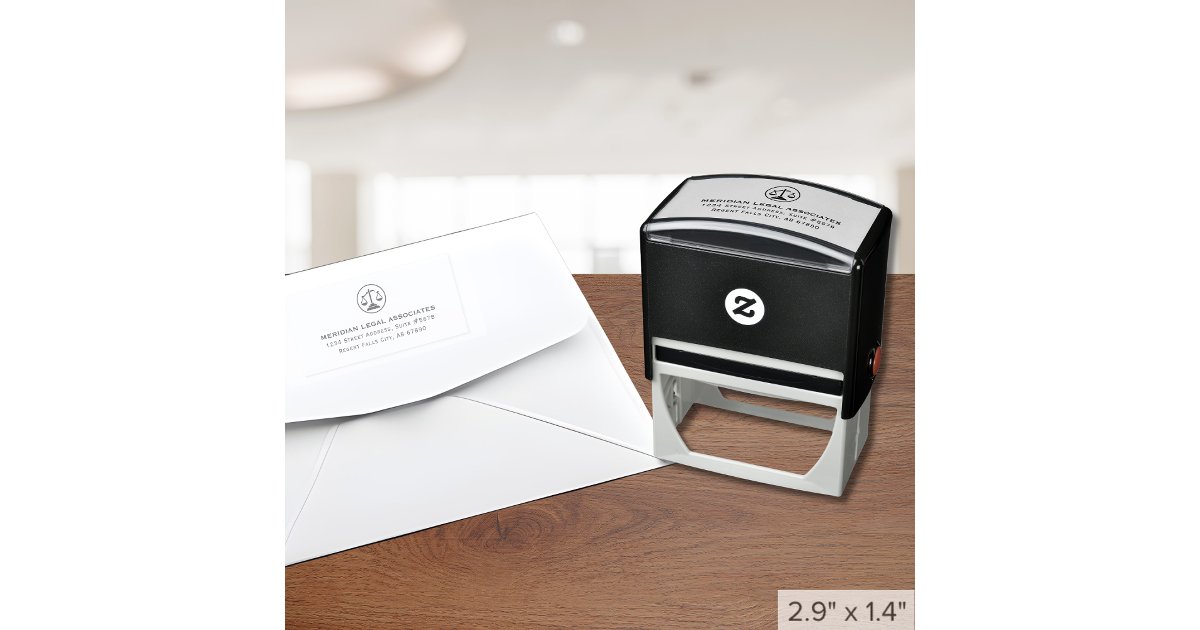 Scales of Justice Return Address Self-inking Stamp | Zazzle