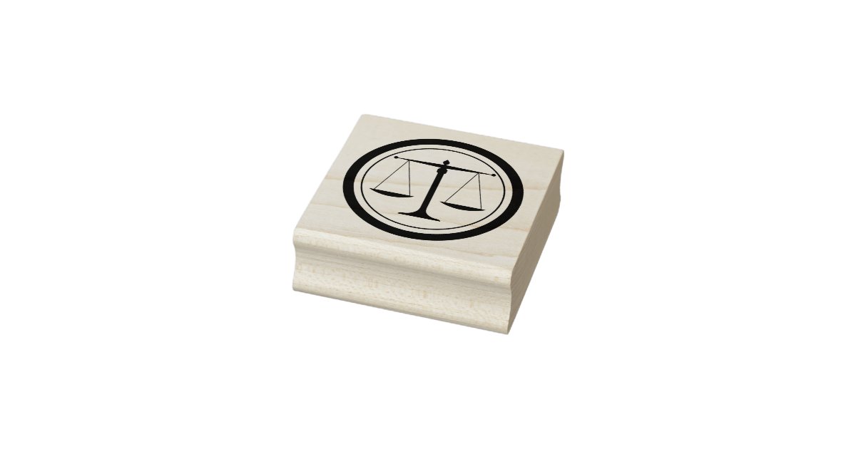 Scales of Justice Rubber Stamp | Zazzle