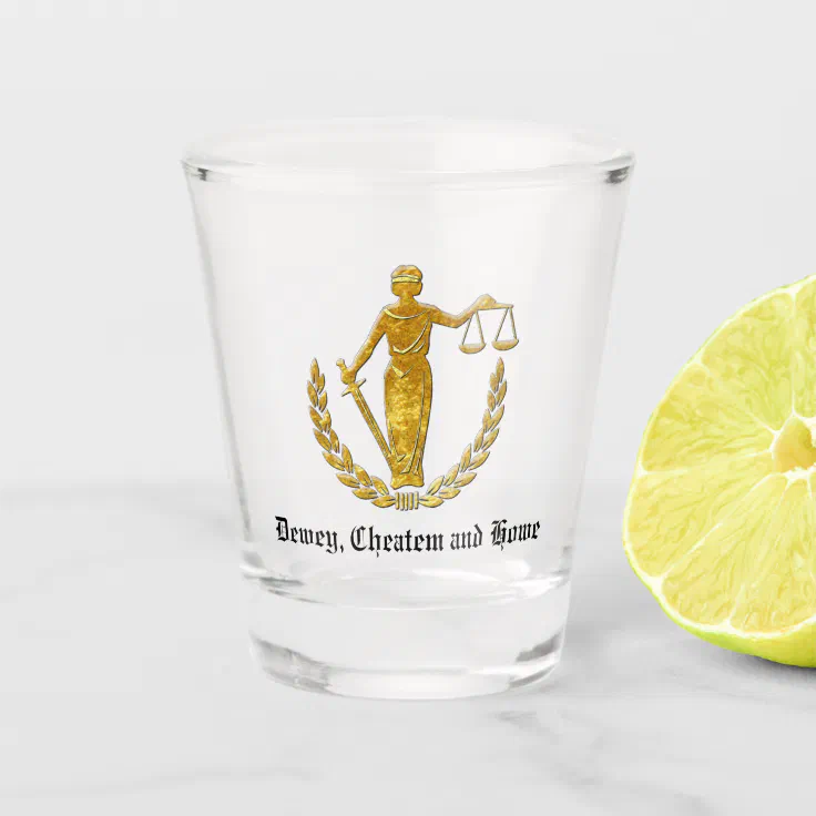 Scales of Justice Shot Glass | Zazzle