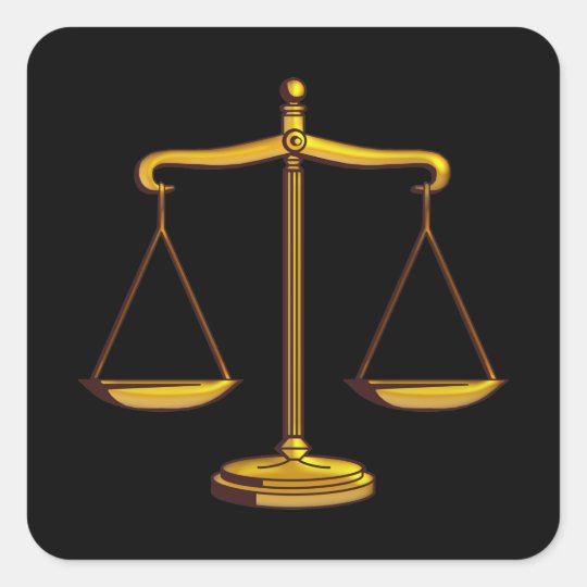 Scales of Justice Square Sticker | Zazzle.com