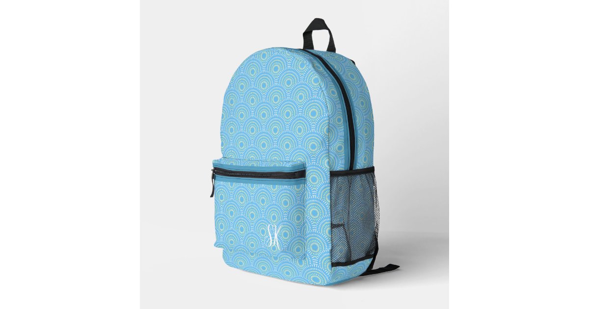 Scallop Japanese Blue Printed Backpack | Zazzle