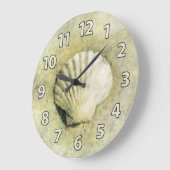 Scallop Sea Shell Art Clock | Zazzle
