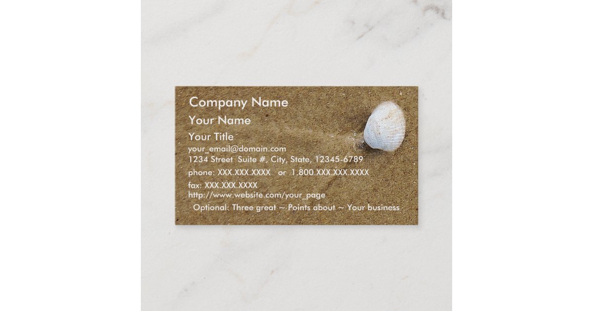 Scallop Shell - business card template | Zazzle