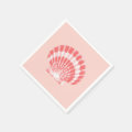 Scallop Shell - coral pink and white Paper Napkins | Zazzle