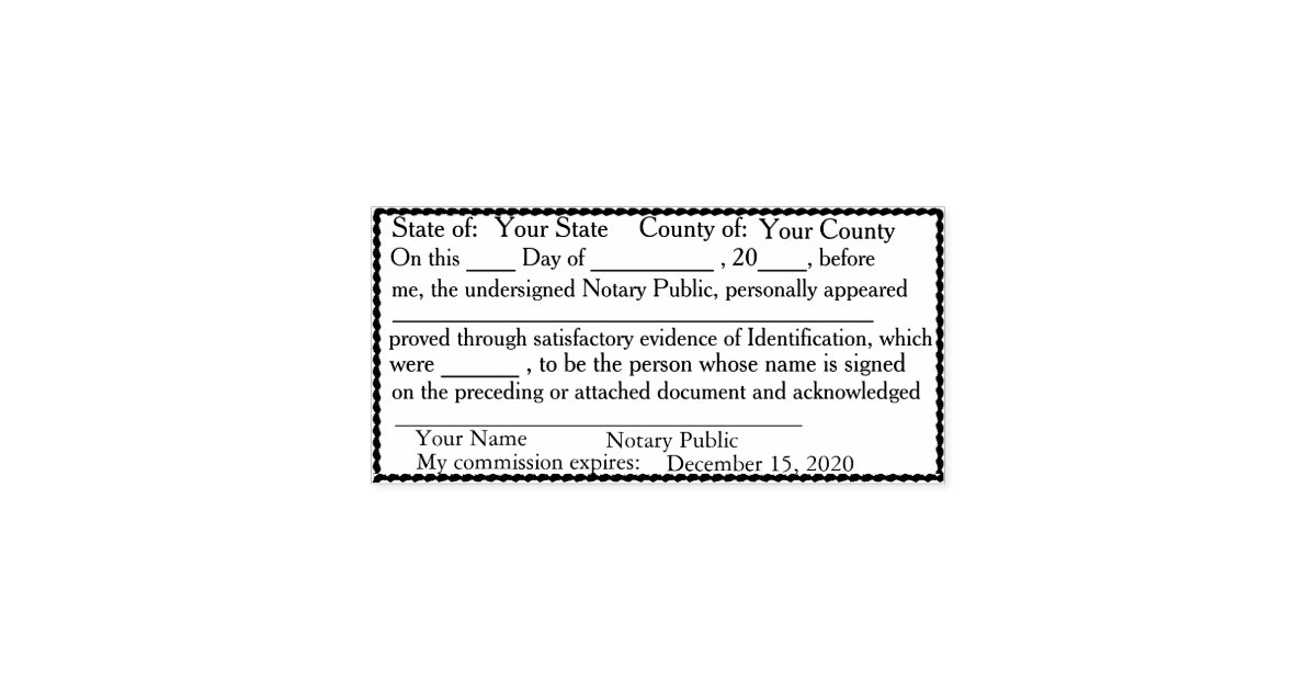 Scalloped Border Notary Public Acknowledgement Self-inking Stamp | Zazzle