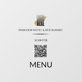 Scan for Menu QR Code Business Logo Window Cling | Zazzle