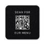 Scan For Our Menu Black Custom QR Code and Logo Square Business Card ...