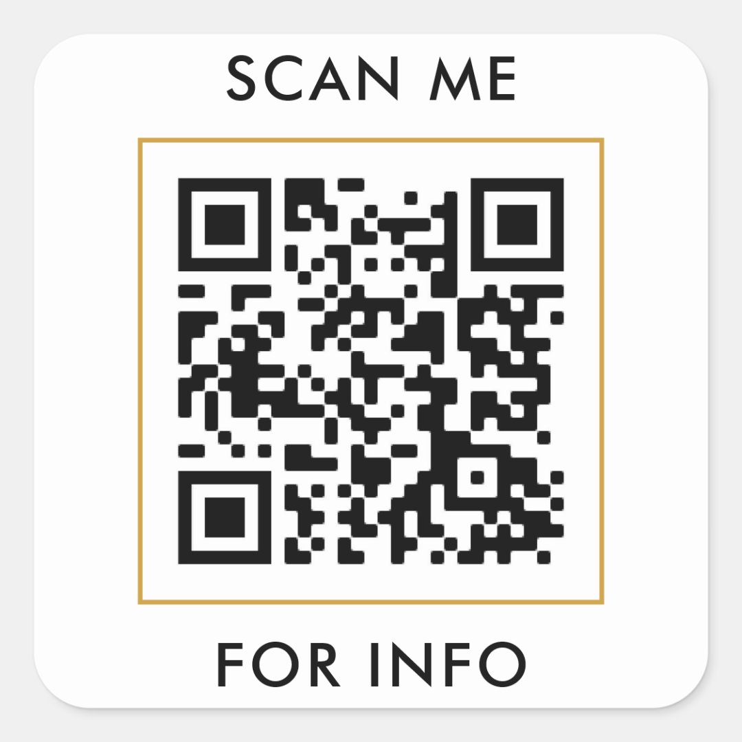 Scan Me Custom QR Code Text Template Square Sticker | Zazzle
