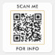 Scan Me Custom QR Code Text Template Square Sticker | Zazzle